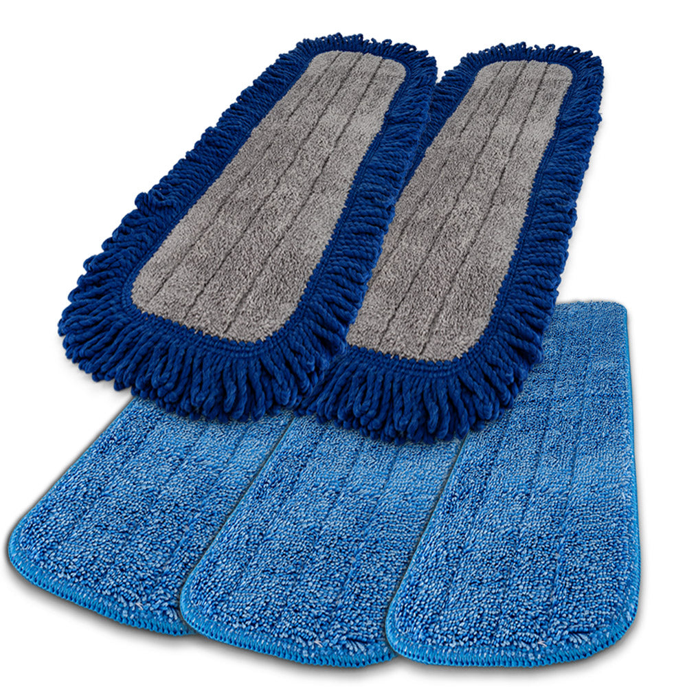 18" Microfiber Mop Head Refills - 3 Wet Pads + 2 Dry Pads — Microfiber ...