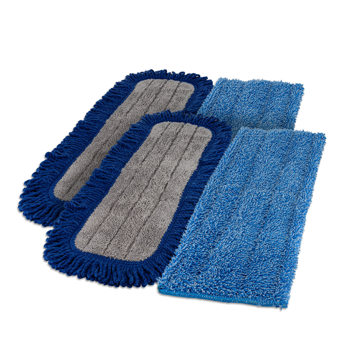 18" Professional Microfiber Mop Refills - 2 Wet Pads + 2 Dry Pads ...