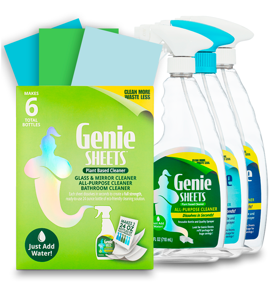 Genie Sheets All Purpose, Glass and Bathroom Cleaners Combo Pack ...
