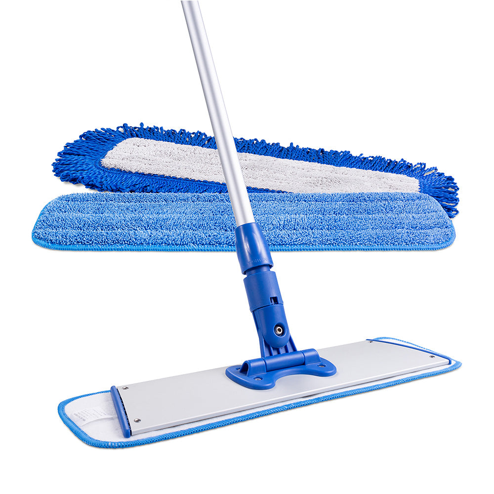 Microfiber Flat Mop System | 18” Pro Mop Kit for Floors — Microfiber ...