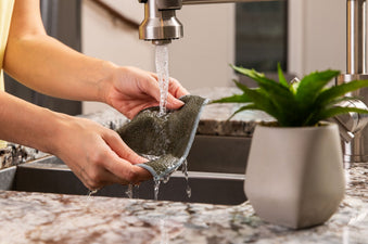 Microfiber Dish Cloths With Scrubber - 12 Pack (Scratch Free ...